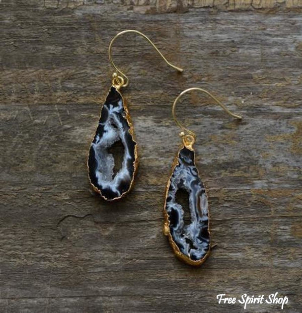 Natural Jasper Druzy Stone Earrings