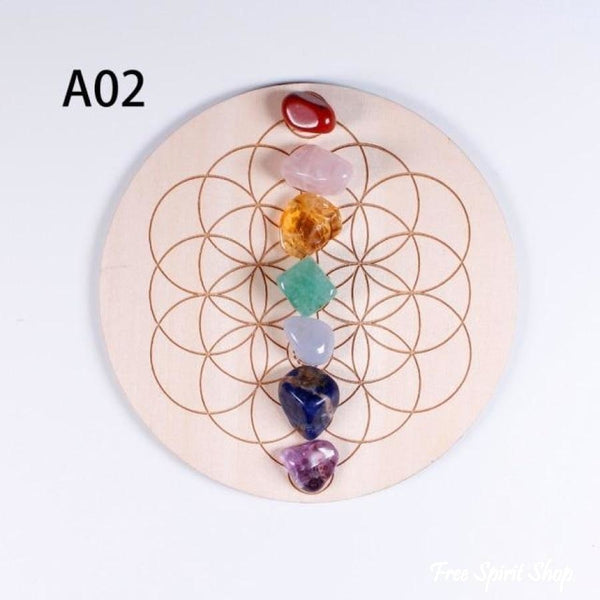 7 Natural Chakra Healing Crystal Grid Set