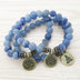 Handmade Natural Blue Aventurine Mala Bead Bracelet