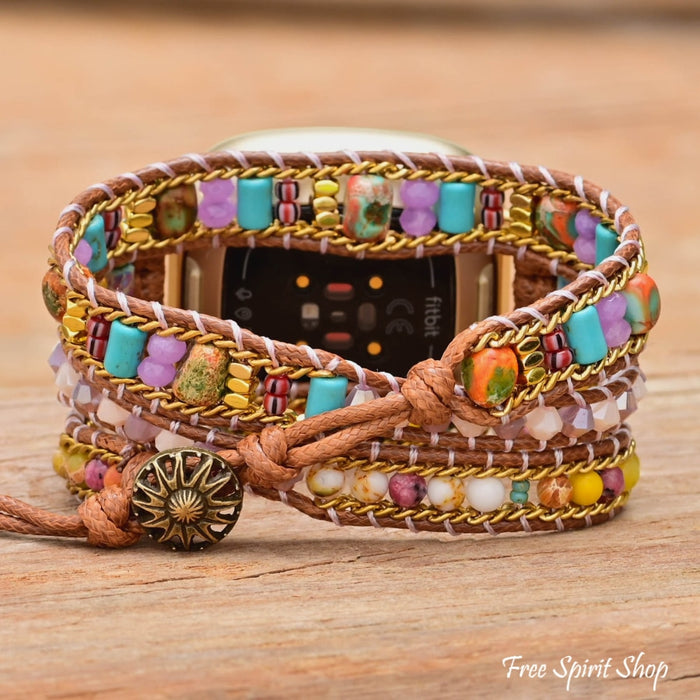 Multi-color Candy Bead Fitbit Watch Band